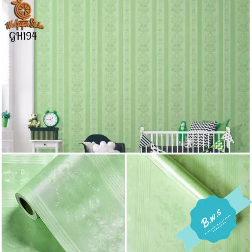 Jual Wallpaper Sticker Dinding Polos Hijau Motif Tekstur Batik Garis ...