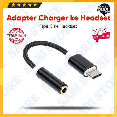 Jual Adapter Type-C ke Headset 3.5mm Audio Port Braided USB Earphone ...