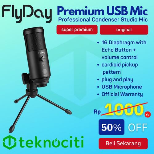 Promo FLYDAY F4 USB Condenser Mic Studio for Gaming Podcast alt Fifine ...
