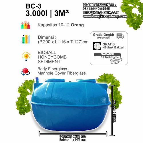 Jual BIOFIL Anaerobic 3000L / 3m3 BIOTECH-BIOTANK-Septic Tank - Kab ...