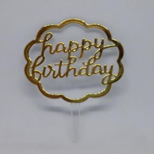 Jual cake topper happy birthday mini awan gold isi 25pcs - awan gold ...