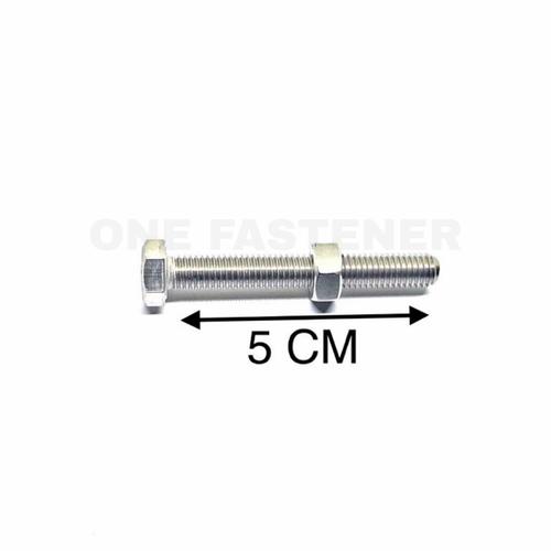Jual Baut Mur M8x50 Stainless Steel Anti Karat sus 304 Baut 13 m8 8mm x ...