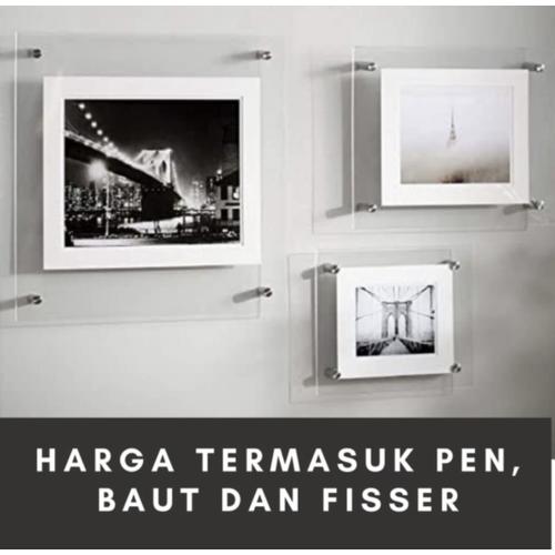 Jual acrylic/akrilik 3mm wall display poster + 4 buat poster ukuran a4 ...