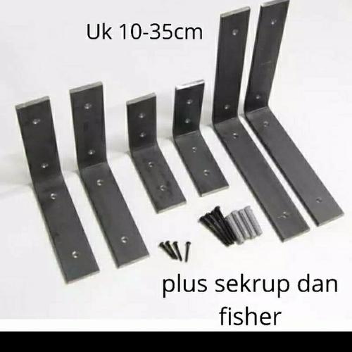 Jual besi wall bracket rak siku dinding - Putih, 20x30cm - Kab ...