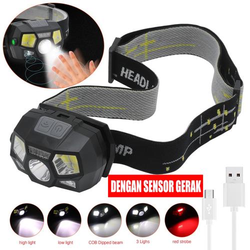 Jual Senter Kepala / Headlamp Sensor gerak USB XPE COB recharge 10000 lumen - Jakarta Barat ...