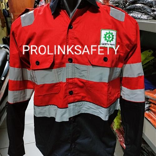 Jual BAJU SAFETY RESLETING DAN KANCING MERAH DONGKER SCOTLIGT PUNDAK ...