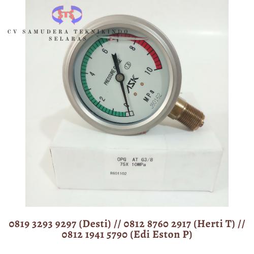 Jual ASK OPG AT G3/8 (75X 10MPa) Pressure Gauge - Model Raket - Kab. Bekasi - SAMUDERA ...