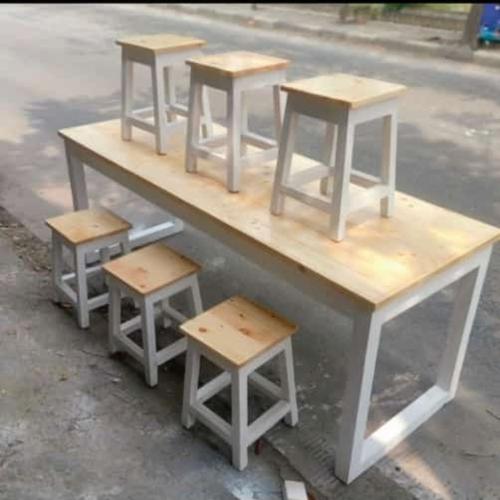 Jual meja makan set.kafe. 1 meja 6 bangku minimalis - Kota Tangerang ...
