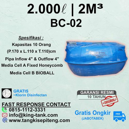 Jual BIOTANK BIOTECH Anaerobic 2000L / 2m3 BIOFILL-BIOTECH-SEPTICTANK ...
