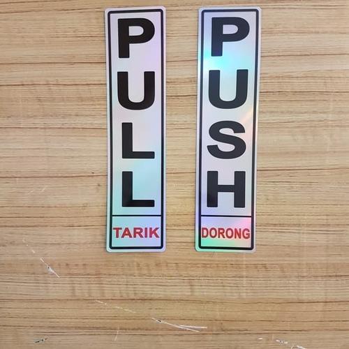 Jual sign label pull / push / tarik / dorong tanda rambu - 18x4,5, Push ...