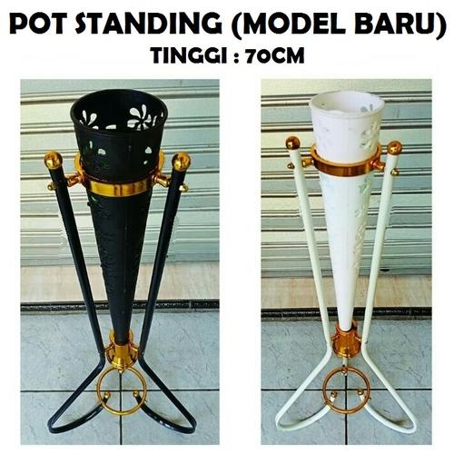 Jual Pot Standing Besi / Pot Corong Besi / Pot Bunga Sudut/Vas Kerucut ...