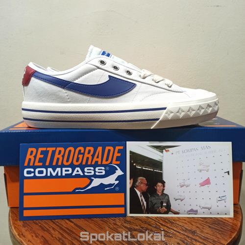 Jual Sepatu Compass Retrograde Low White Blue 35 36 37 38 39 40 41 42 ...