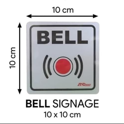 Jual sign stiker bell / sticker tanda bel / stiker penunjuk bell - Abu-abu, 5x5 - Jakarta Barat ...