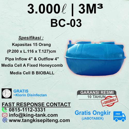 Jual BIOTANK BIOTECH Anaerobic 3000L / 3m3 BIOFILL-BIOTECH-SEPTICTANK ...