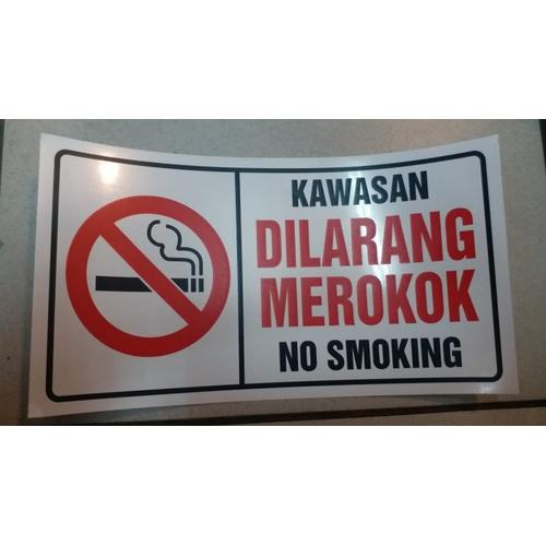 Jual sign stiker kawasan dilarang merokok / sticker no smoking area ...