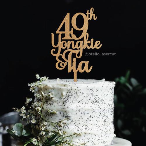 Jual Anniversary Cake Topper Custom Ultah Hiasan Topper Kue Anniv ...