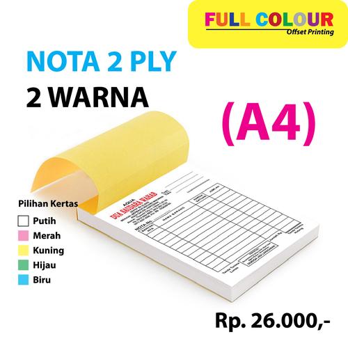 Jual CETAK NOTA 2 PLY UKURAN A4 2 WARNA - Kota Tangerang - Full Colour ...