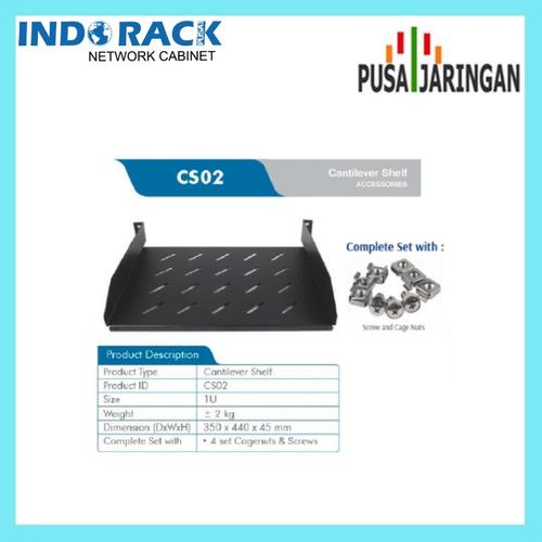 Jual Indorack CS02 Cantilever Shelf 19" 1U Depth 350mm for Wallmount - Jakarta Pusat - Pusat ...