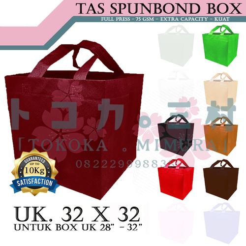 Jual [Premium] Tas Spunbond Box Kue dan Kotak Nasi 30 x 30 - Goodie Bag - Cokelat - Kota ...