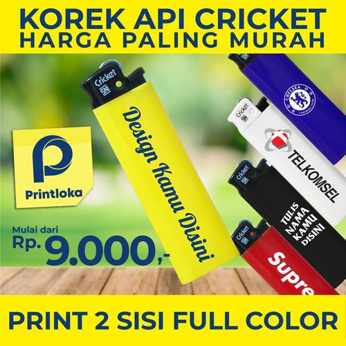Jual Korek Api Cricket Geret Custom Print 2 sisi Lighter Bebas Promosi ...