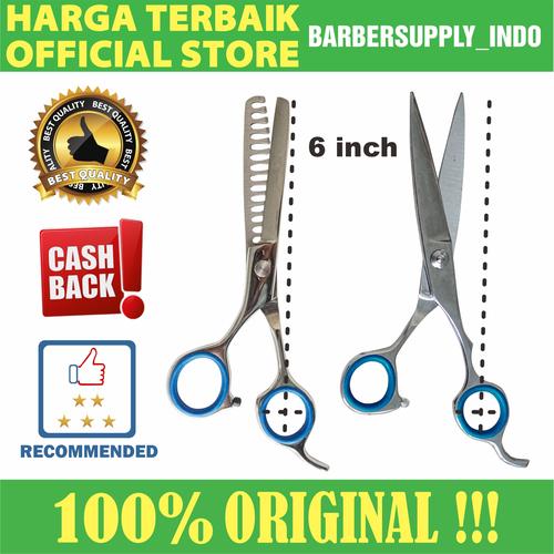 Jual GUNTING SET POTONG RAMBUT & PENIPIS STAINLESS 6" 440C CHROME ...