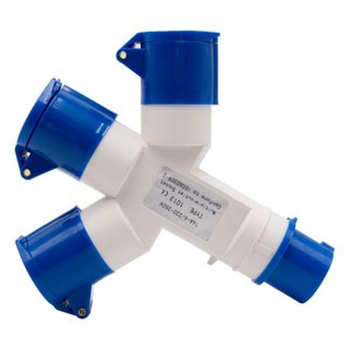 Jual FORT Tee 3 Cabang Industrial Plug Socket 3Pin 16A 3 Way CEE-1013 ...