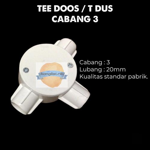Jual T dus cabang 3 / Tee Doos cabang 3 lubang 20mm - Jakarta Barat ...