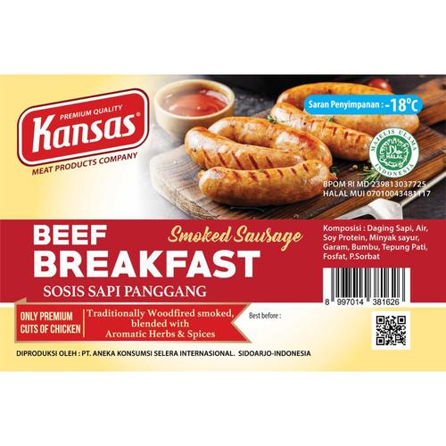 Jual Kansas Breakfast Smoked Sausage Beef / Chicken / Sosis Sapi / Ayam ...
