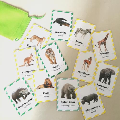 Jual Flash Cards / Flashcards / Kartu Belajar Anak tema Hewan Safari ...
