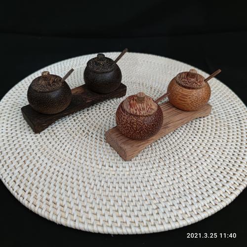 Jual tempat garam merica bumbu/salt paper bowl kelapa aren natural ...