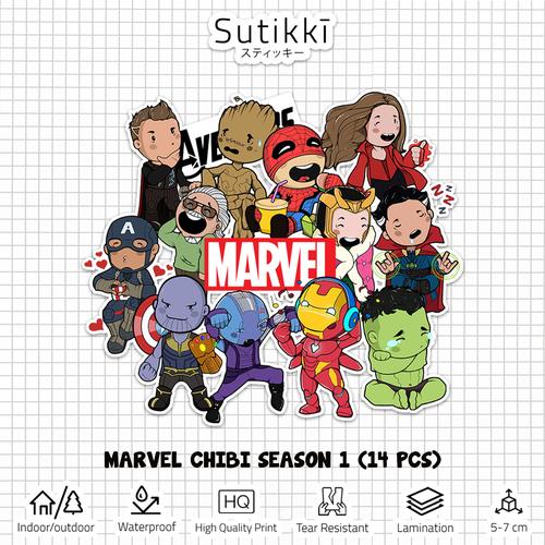 Jual Sticker Pack Marvel Avengers Chibi Mini Kecil Kid Stiker Laptop ...
