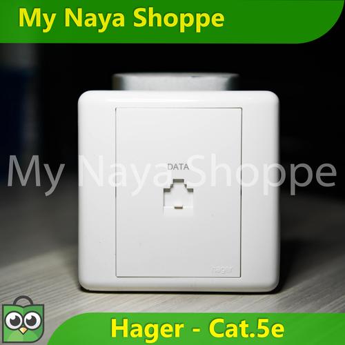 Jual Modul Terminal Jack Lan Data Internet cat 5e inbow ib Hager Putih ...