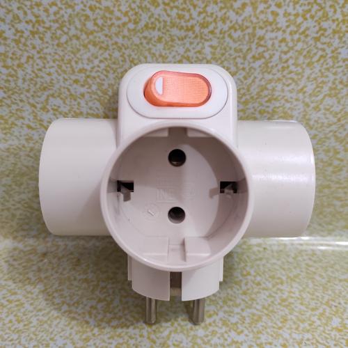 Jual Steker Cabang 3 Uticon Saklar / stop kontak colokan listrik 3 ...