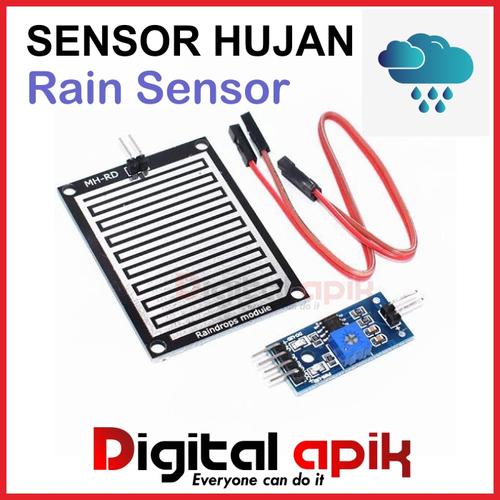 Jual Rain Sensor Deteksi Air Hujan Raindrops Humidity Module Arduino ...