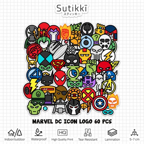 Jual Sticker Pack DC Marvel Super Hero Icon Logo Stiker Laptop Vinyl ...
