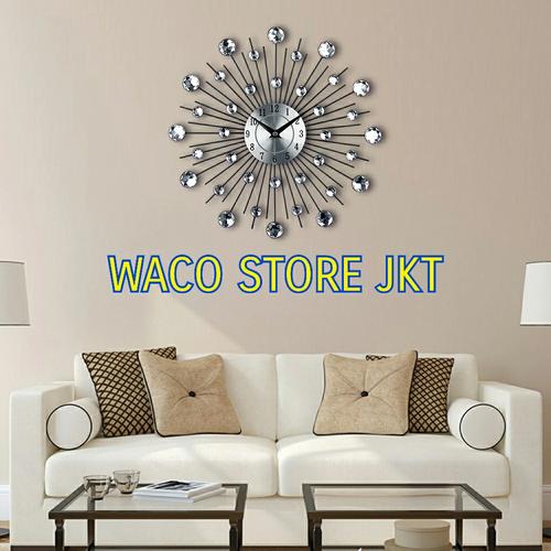 Jual Jam Dinding Rumah 3D Model Luxury Diamond Mewah Minimalis Besar ...
