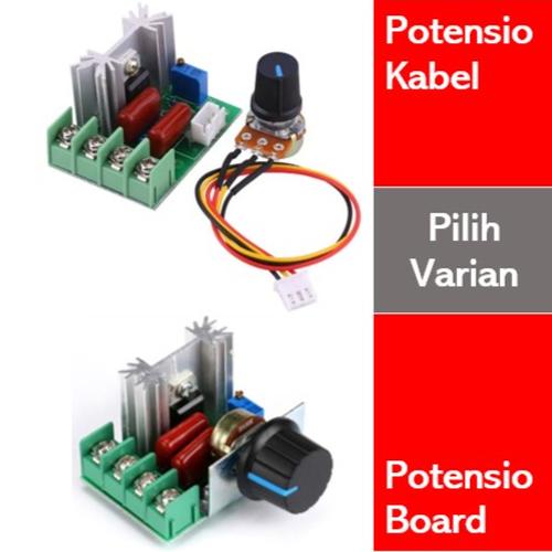 Jual Dimer SCR Lampu LED Heater Motor Speed Controller AC 2000W PWM ...