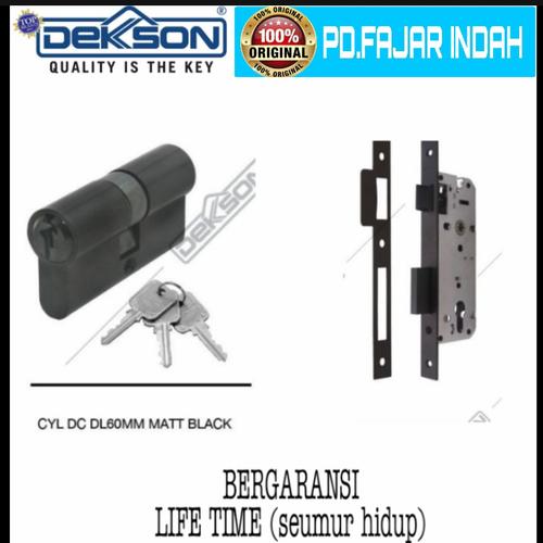 Jual lock case dekson 8485 il + cyl dc 60 matt black kunci pintu dekson ...