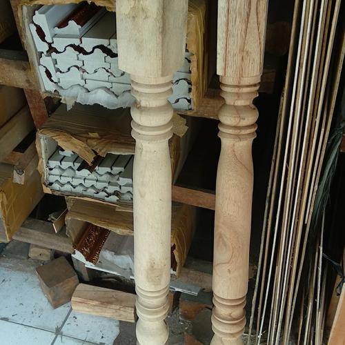 Jual anakan tiang kayu bubut botol pagar railing tangga pilar mimbar ...