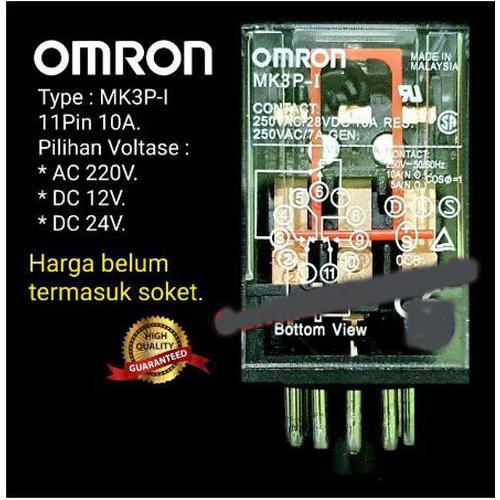 Jual Relay Omron MK3P-I 11 Pin 10A Coil DC 12V / DC 24V / AC 220V - AC ...