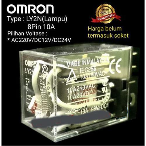 Jual Relay Omron LY2N 8 Pin 10A + LED Indicator DC 12V / DC 24V & AC 220V - DC 12V - Kota ...