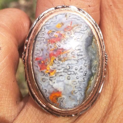 Jual Batu Akik Oncom Gunung Halu Motif Bercak Warna Kontras Unik Ring ...