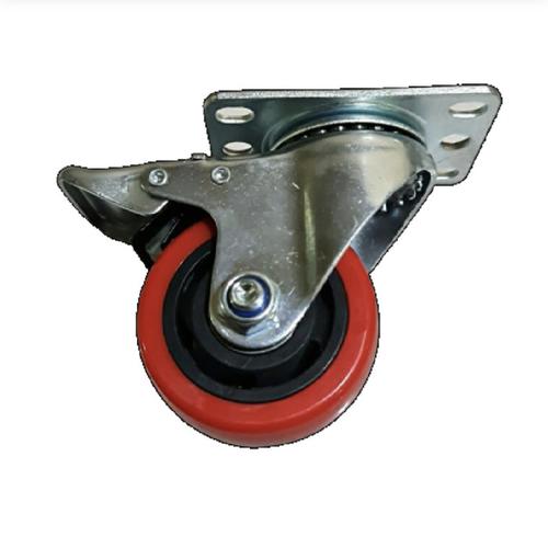Jual Roda Troli Troly Trolly PU Merah 3 Inch Rem Brake Taiwan - Jakarta ...