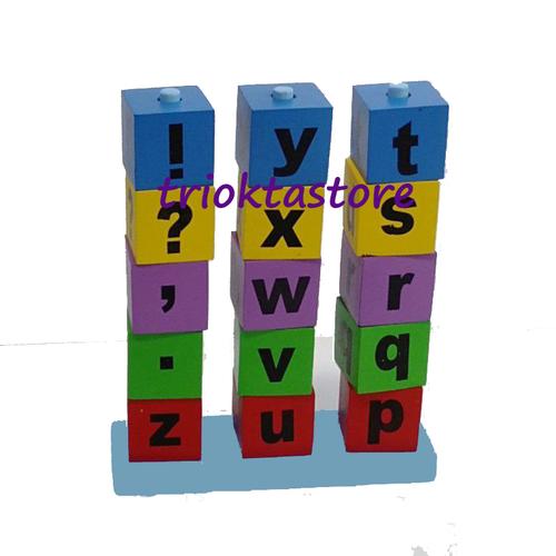 Jual Mainan Kayu Edukasi alat Peraga TK Paud APE Balok Susun Huruf ...