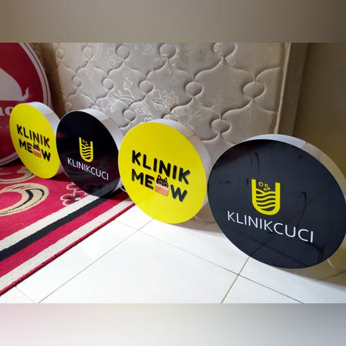 Jual Custom Lampu Neon Box Bulat Akrilik 1 Sisi Ukuran 40 Cm Plakat ...