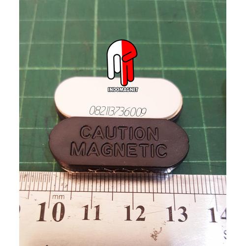 Jual MAGNET MAGNETIC NAMA DADA OVAL NAME TAG BADGE CAUTION PLASTIK 33mm ...