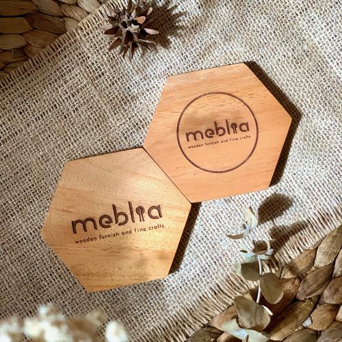Jual [FREE GRAFIR] Wooden Hexagonal Coaster/Tatakan Gelas Segienam Kayu ...