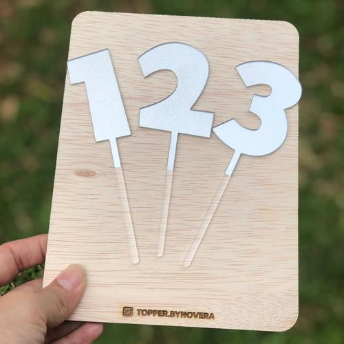 Jual Cake topper angka acrylic - silver - 0 - Kab. Tangerang - Bynovera ...