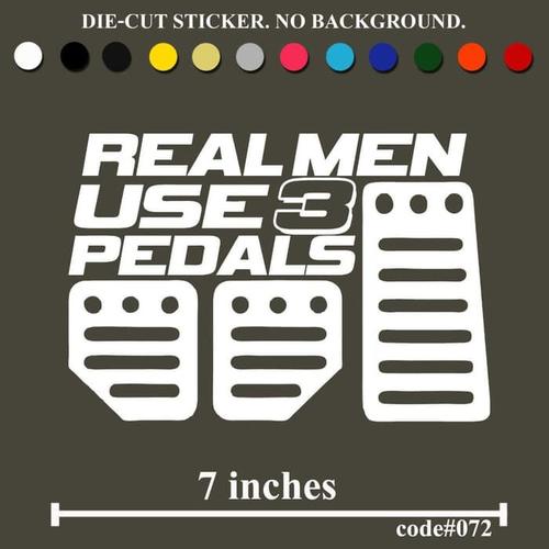 Jual Sticker Real Men Use 3 Pedals MOBIL - Putih - Kota Surabaya - Arda ...