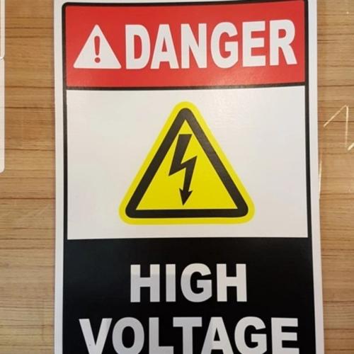 Jual sign plat danger high voltage/ tanda bahaya tegangan tinggi rambu ...